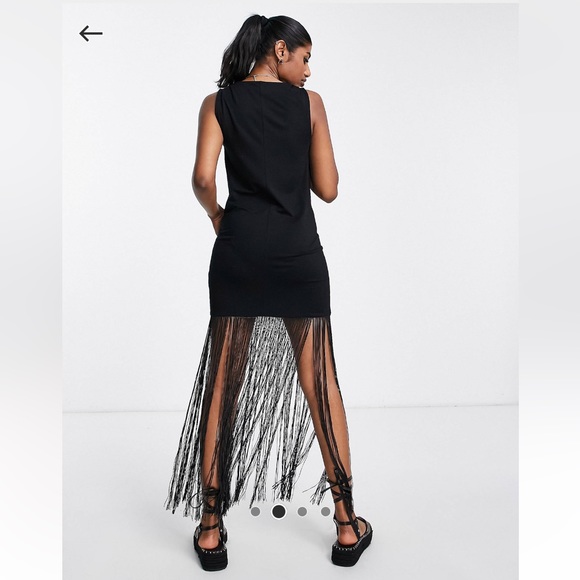 ASOS | Dresses | Asos Black Dress With Fringe Mini Black Dress Cocktail ...